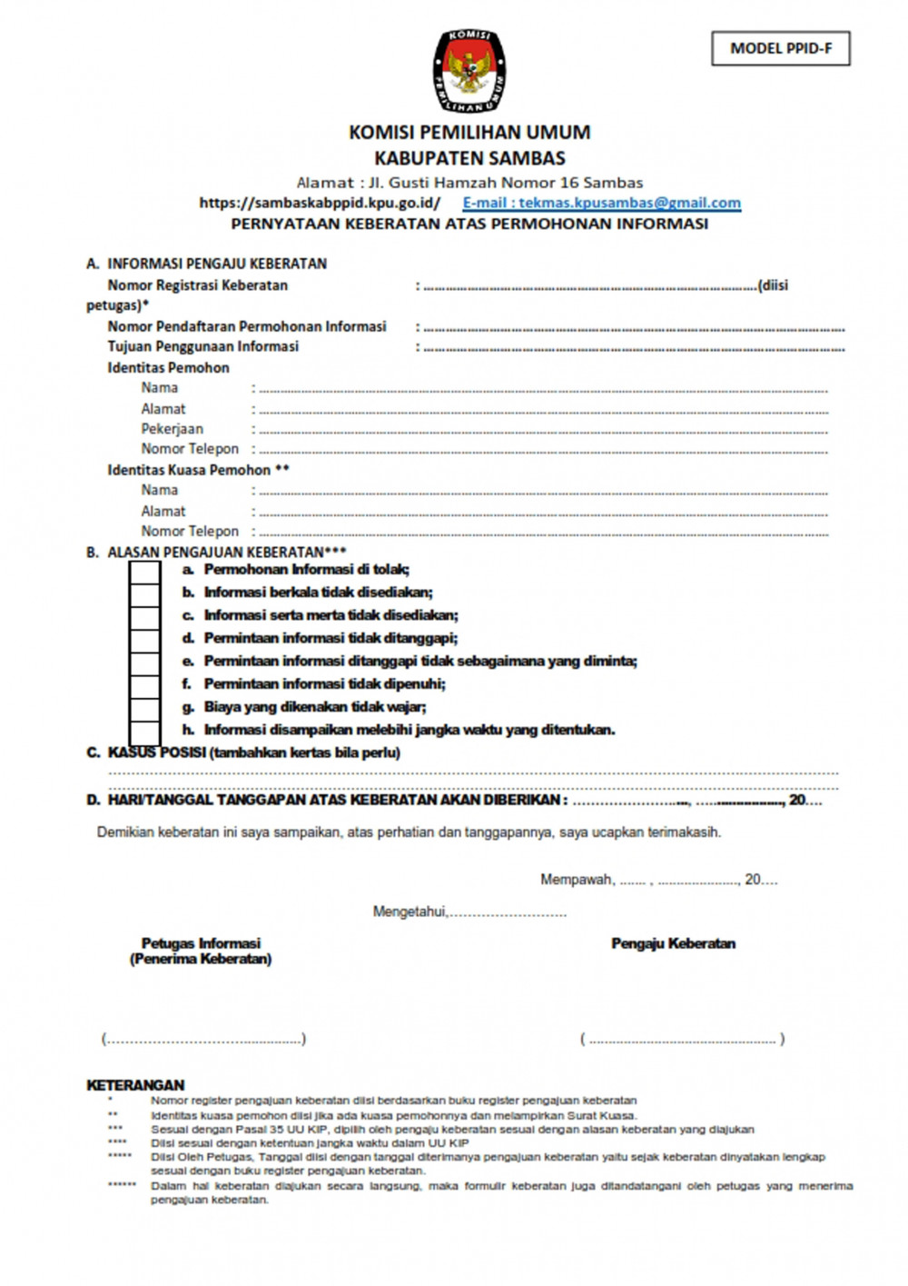 E-PPID - Mekanisme Pengajuan Keberatan